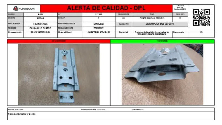 practica de alerta de calidad | PDF