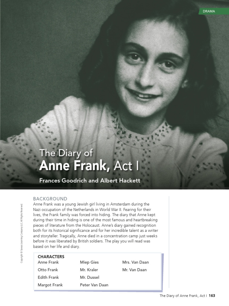 The Diary of Anne Frank, Act I PDF | PDF | Anne Frank