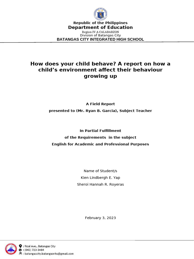 Field Report Template 020323 | PDF | Psychology | Behavioural Sciences
