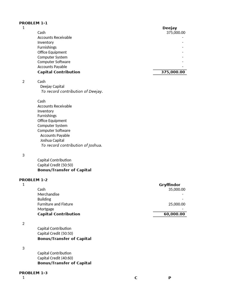SolMan On Partnership Chapters | PDF | Expense | Book Value