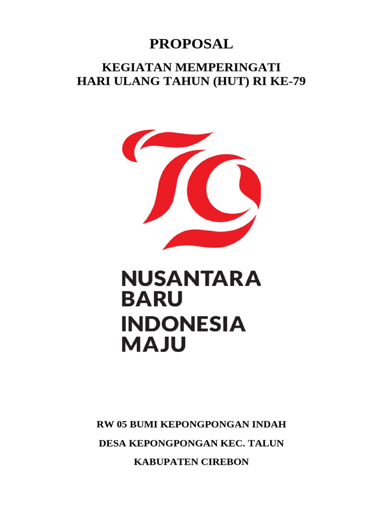 Draft Proposal Hut Ri 2024 Kepongpongan | PDF