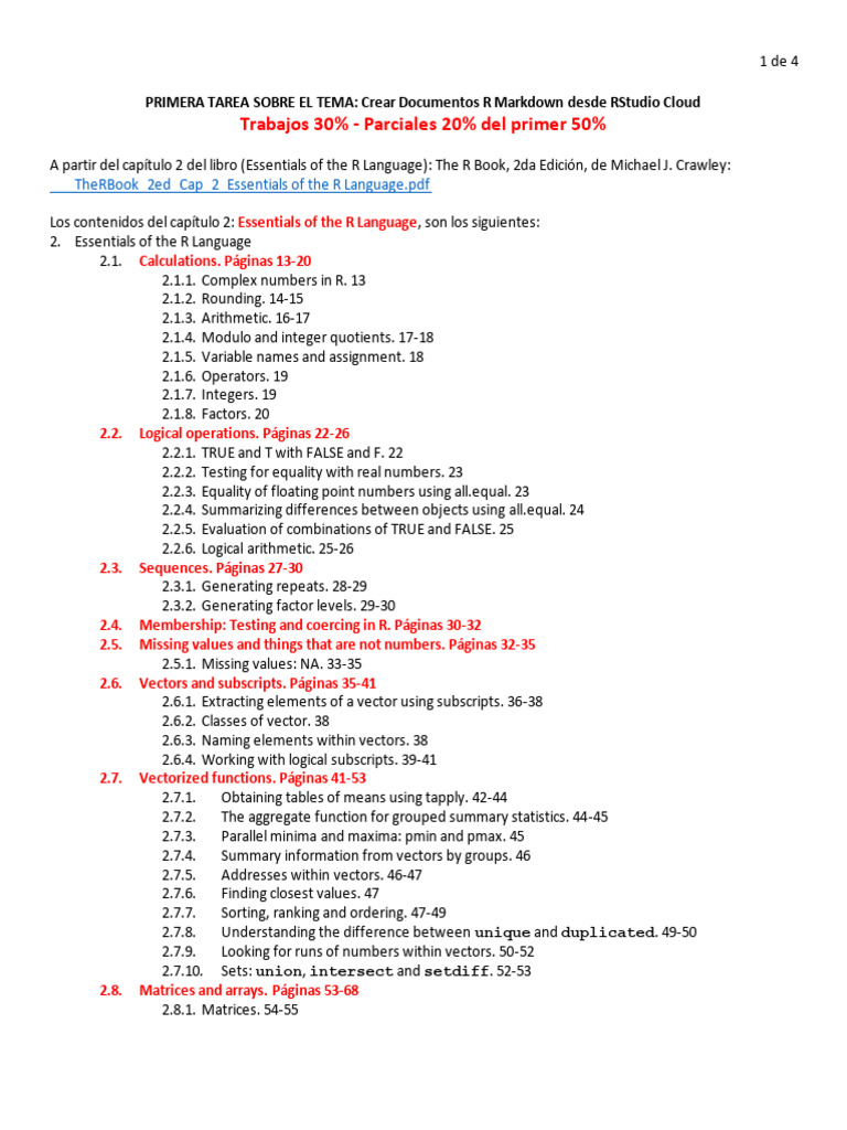 PRIMERA TAREA SOBRE EL TEMA R Markdown | PDF | Matrix (Mathematics) | Variance