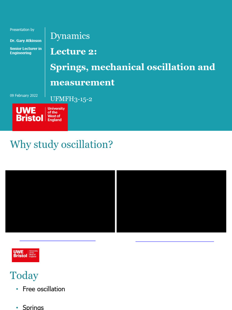 L02 Springs Osci | PDF | Oscillation | Mechanics