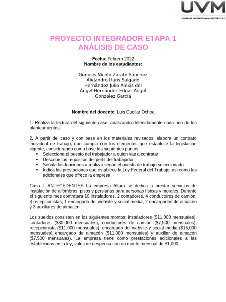 Act7 Eq9 | PDF | Derecho laboral | Salario