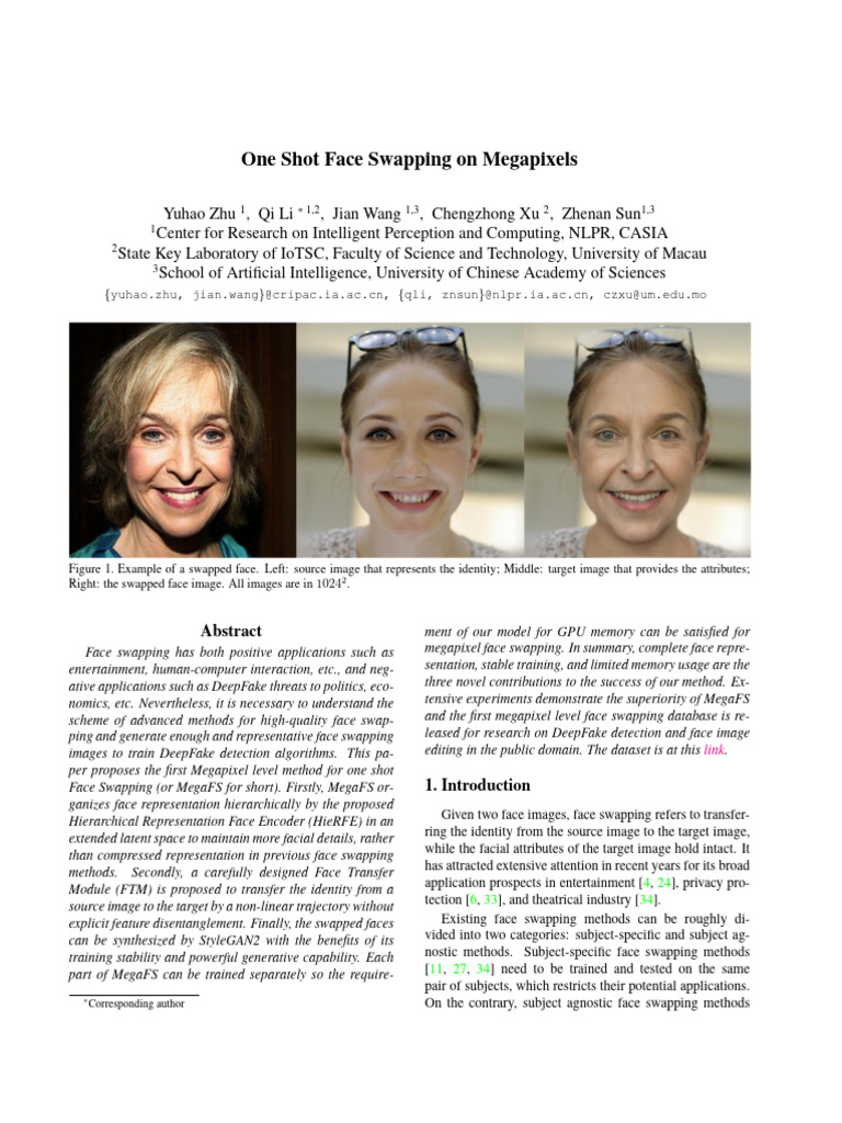 One-Shot Face Swapping at Megapixels | PDF | Data Compression