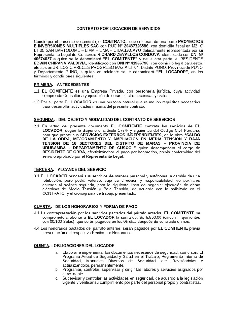 Contrato Ing Seguridad | PDF | Póliza de seguros | Derecho civil ...