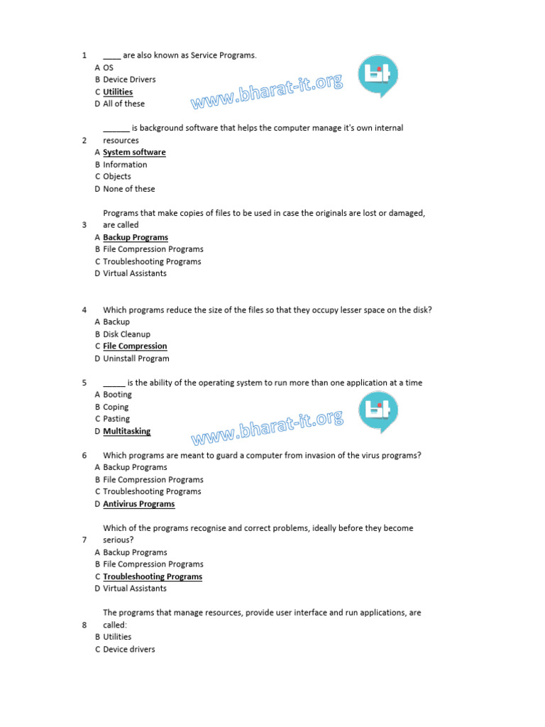 Eng Ques BIT | PDF | Computer Data Storage | World Wide Web