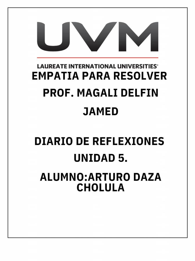 Diario de Reflexiones Unidad 5 Modelo de Toma de Decision PDF | PDF