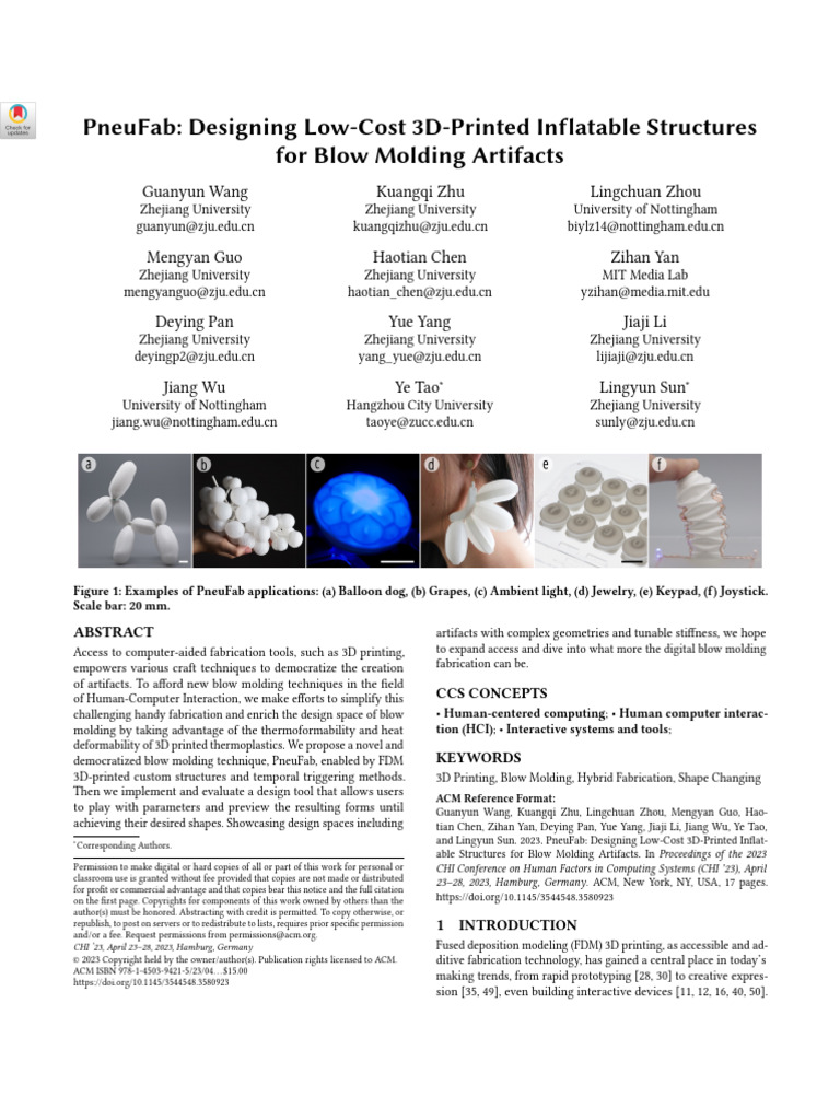 PneuFab Designing Low-Cost 3D-Printed Inflatable Structures For Blow ...