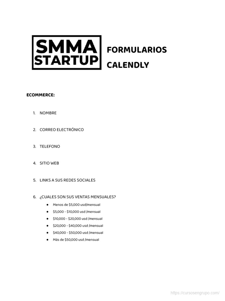 Formulario Calendly | PDF