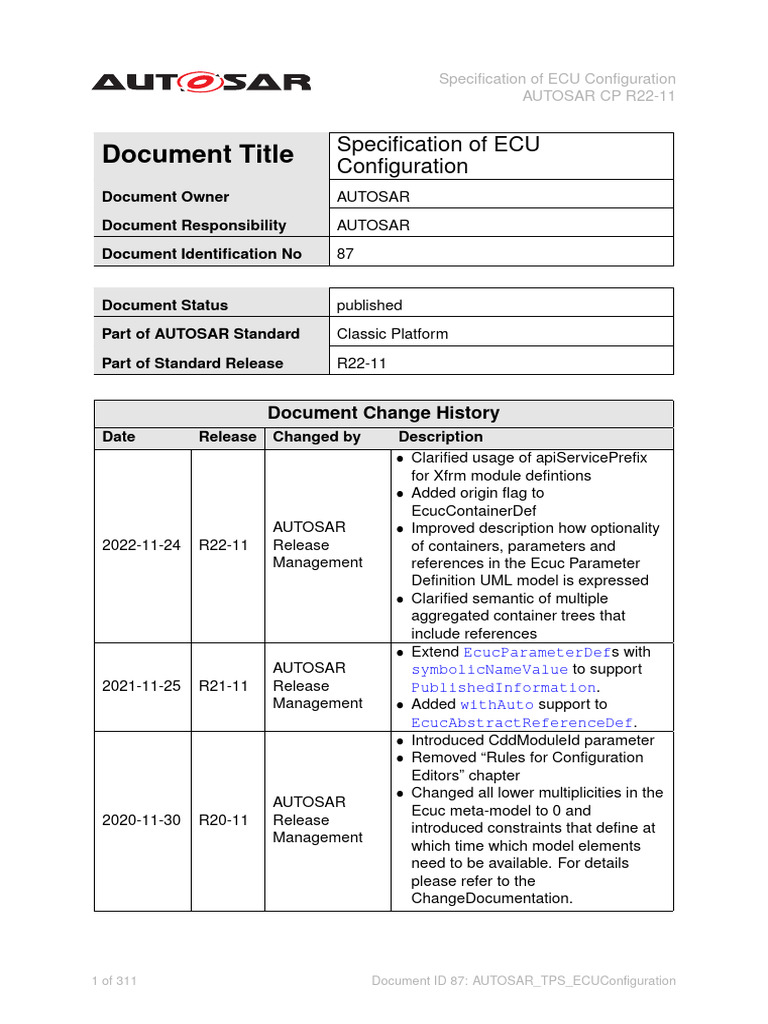 AUTOSAR_TPS_ECUConfiguration | PDF | Data Type | Parameter (Computer Programming)