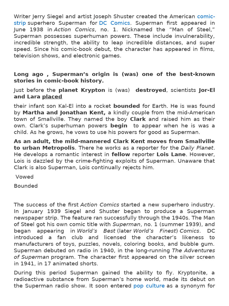 Superman Lesson August 2024 | PDF | Superman | Works Based On Dc Comics