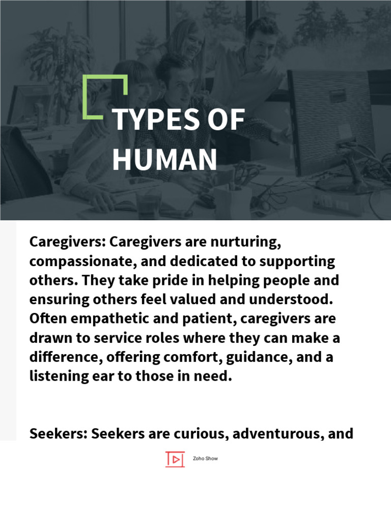 Types of Human Caregivers and Seekers | PDF