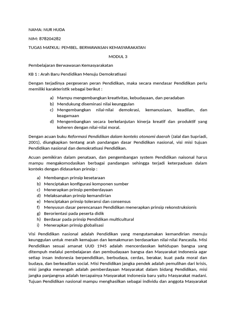 Nur Huda Tugas Meresume Modul 3 Dan 4 | PDF | Karier & Perkembangan