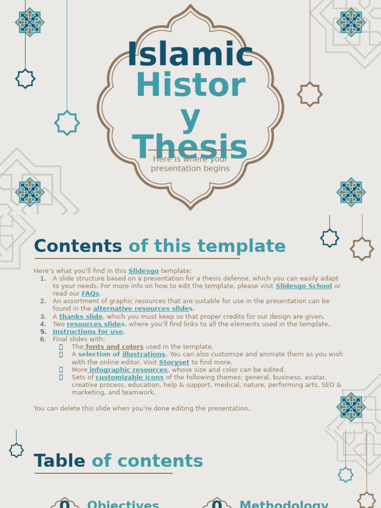 Islamic History Thesis Presentation Template | PDF | Planets | Solar System