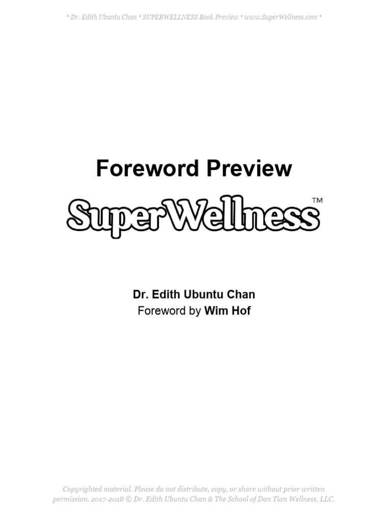 Superwellness Wim Foreword | PDF | Wellness