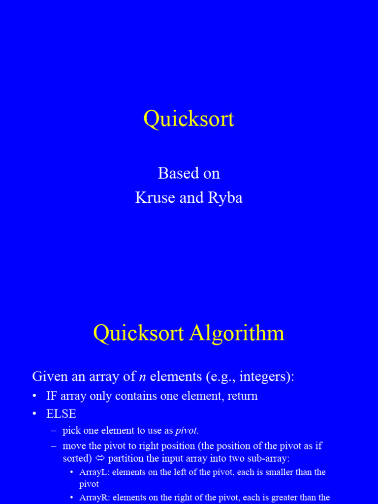 Quick Sort | PDF | Algorithms | Combinatorics Quick Sort | PDF | Algorithms | Combinatorics