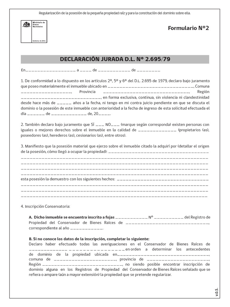 Formulario N°2 | PDF | Propiedad