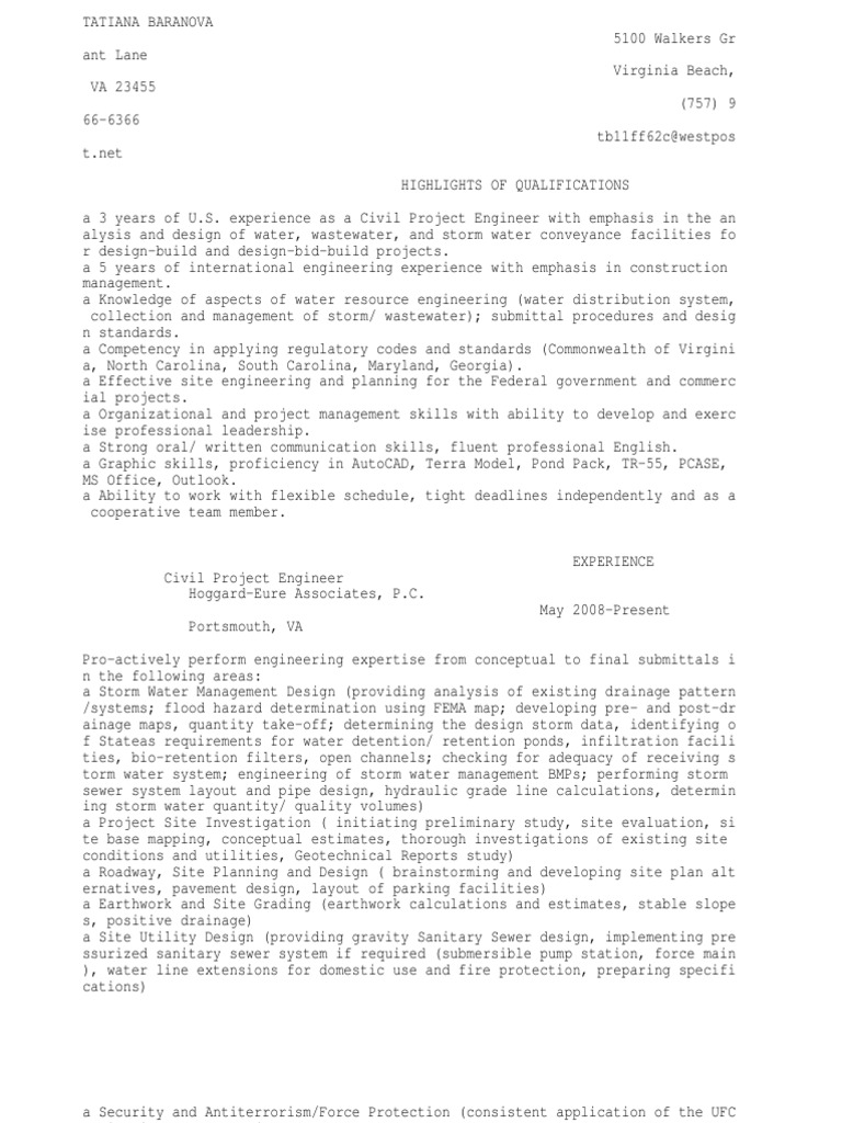 Civil Engineer | PDF | Stormwater | Specification (Technical Standard)