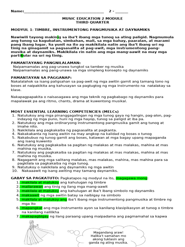 2 Music Module 3rd Grading | PDF