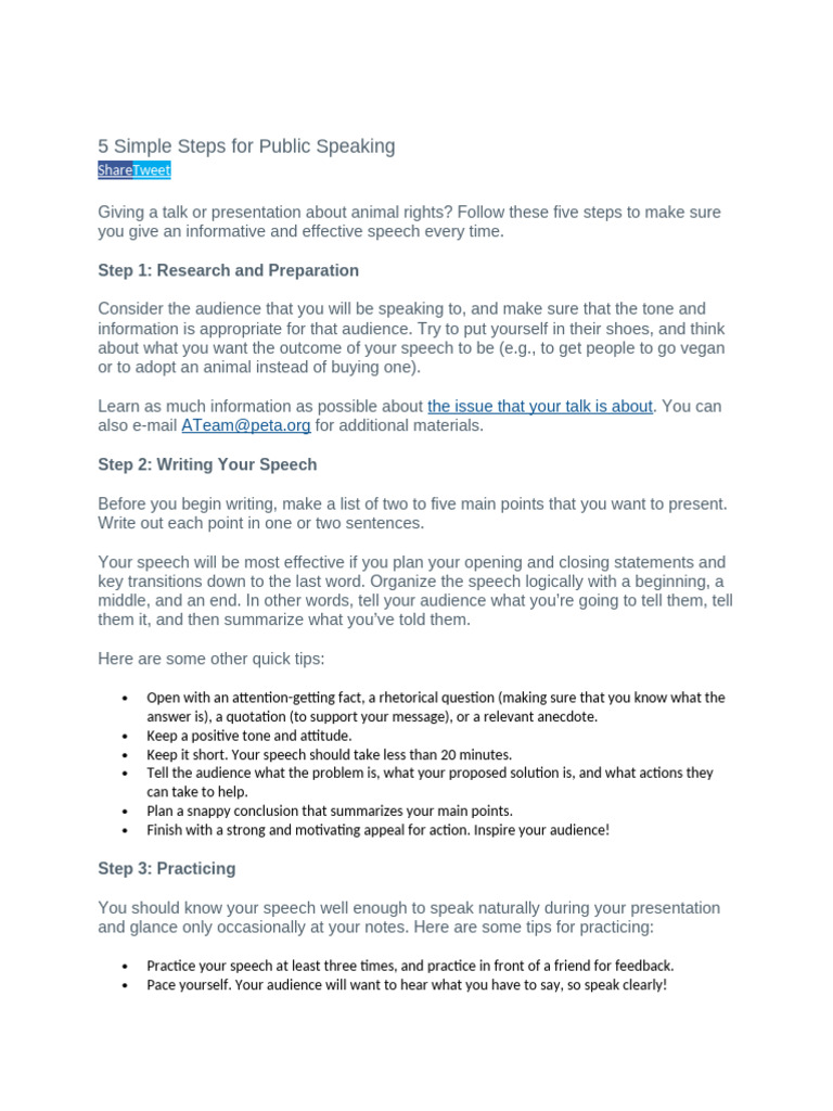 5 Simple Steps for Public Speaking | PDF | Public Speaking | Communication