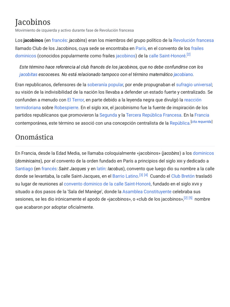 Jacobinos | PDF | Reino del terror | revolución Francesa