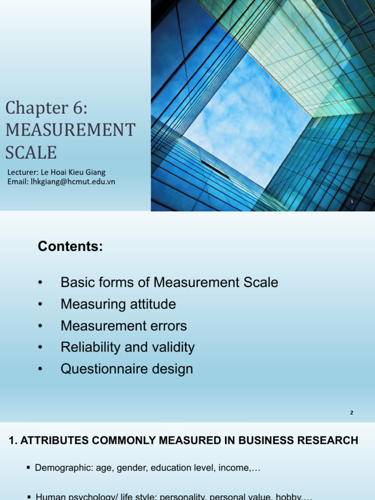 Measurement Scales in Business Research | PDF | Level Of Measurement ...