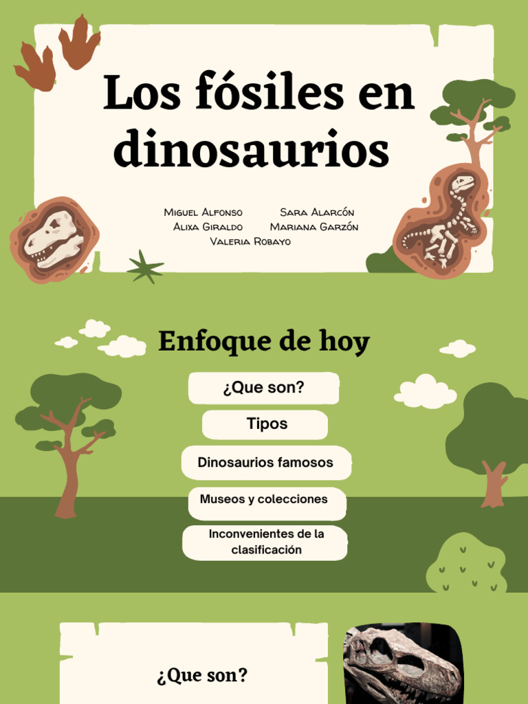 Presentación Fósiles PDF | PDF | Fósil | Dinosaurios