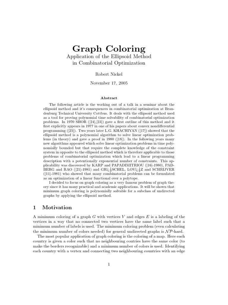 Graph Coloring | PDF | Linear Programming | Vertex (Graph Theory)