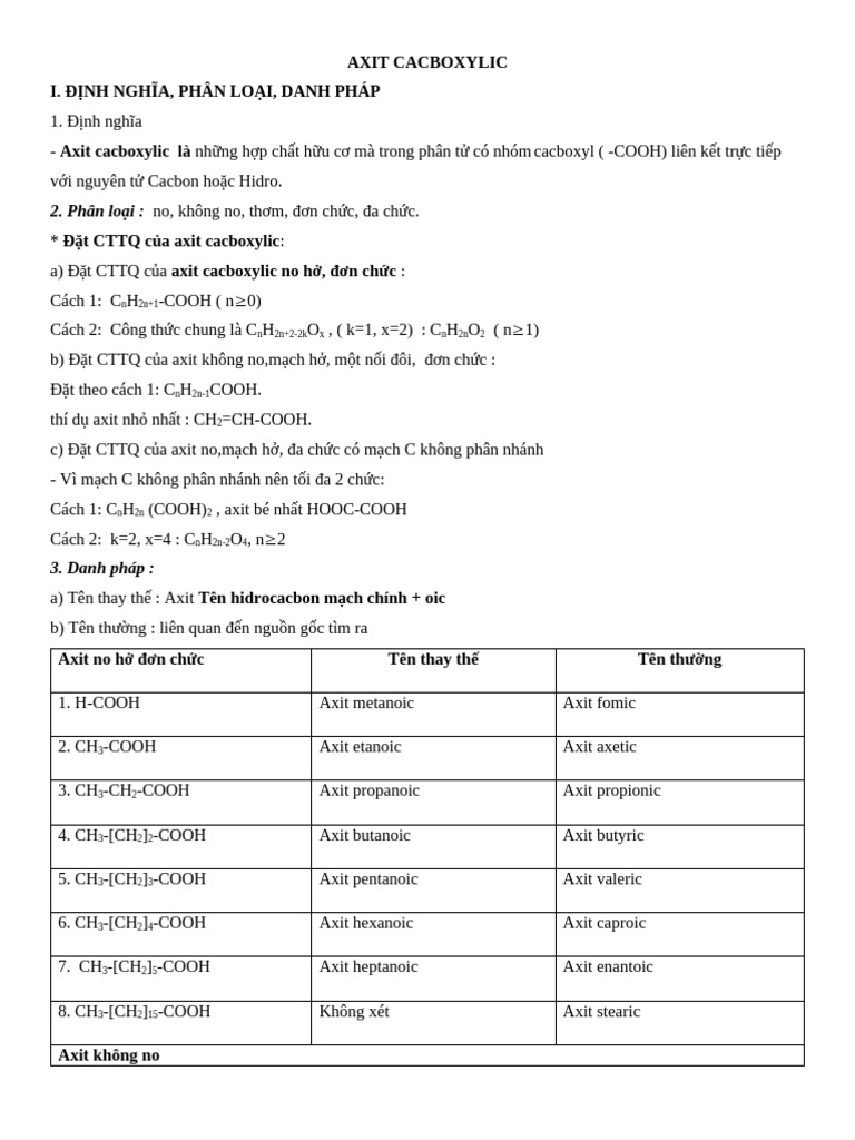 Axit Cacboxylic | PDF
