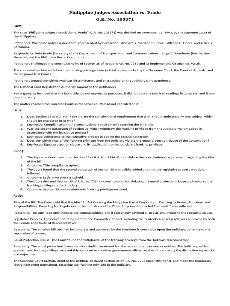 Consti Case Digest - Equal Protection | PDF | Equal Protection Clause | Supreme Court Of The ...