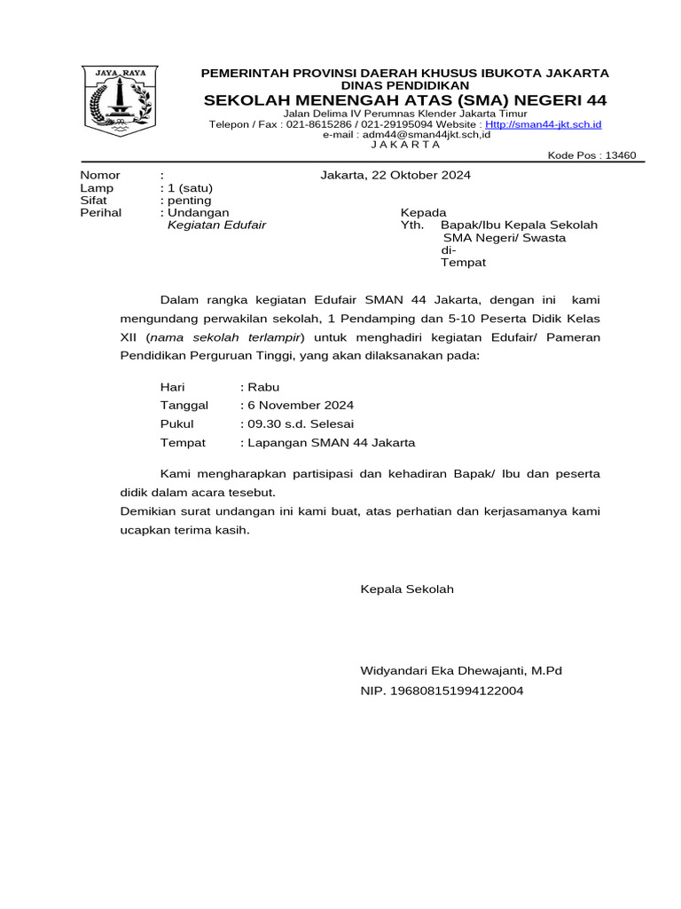 Undangan Sekolah | PDF