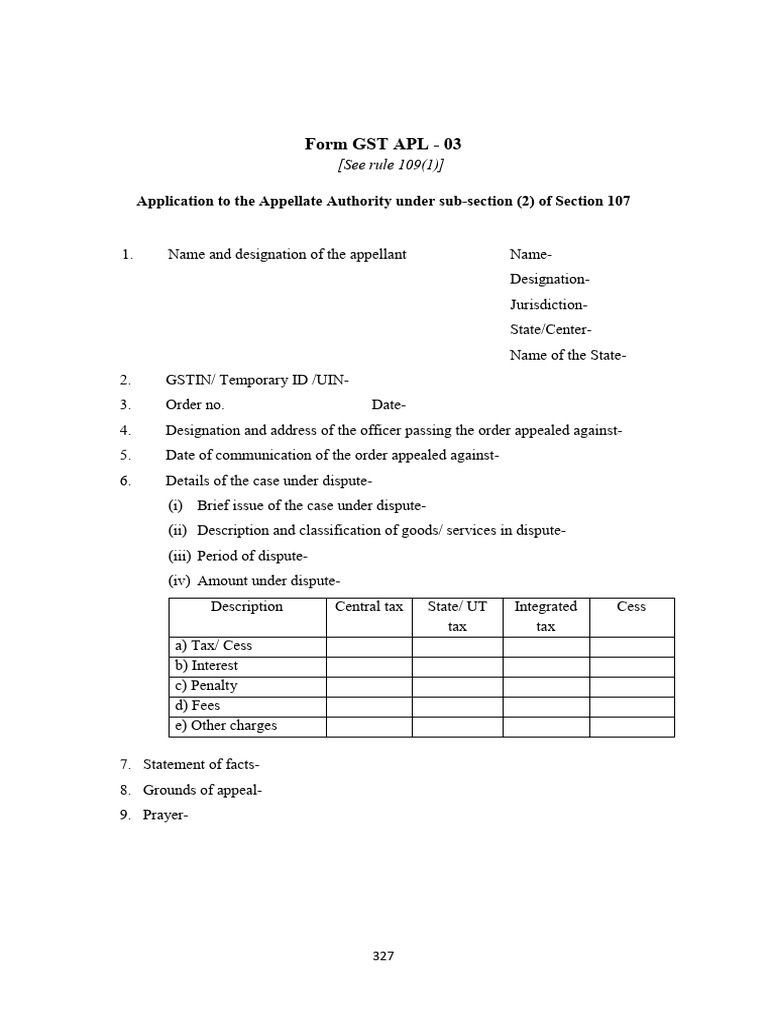 Form GST APL - 03 - NNNN | PDF