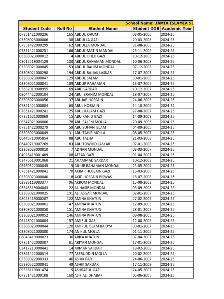 Class Section Wise Student Details1729899369 | PDF | Bangladesh