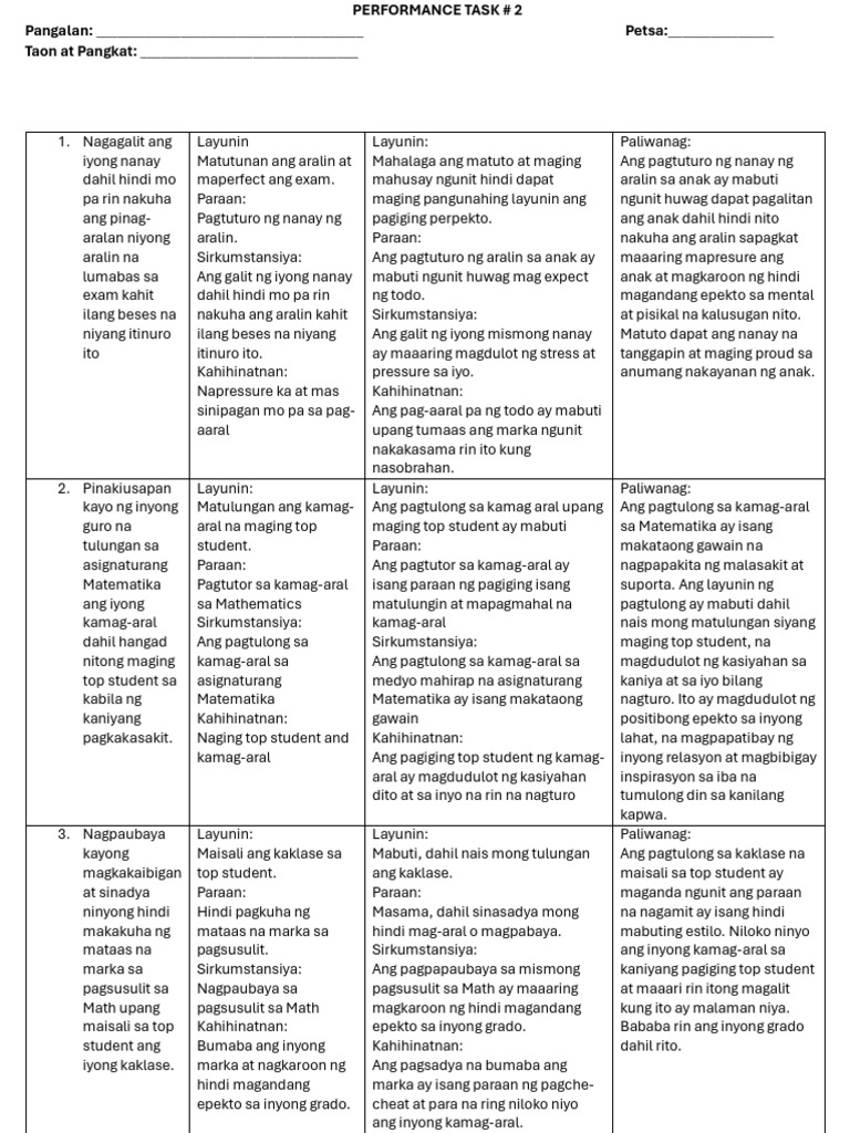 Performance Task | PDF