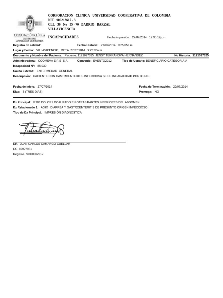 Incapacidad Medica | PDF | Salud y bienestar