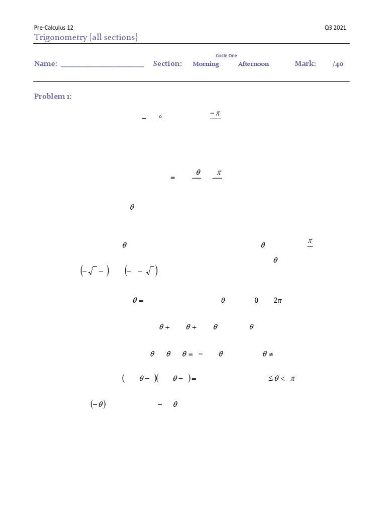 Trig Complete Review 2021 | PDF | Trigonometry | Special Functions