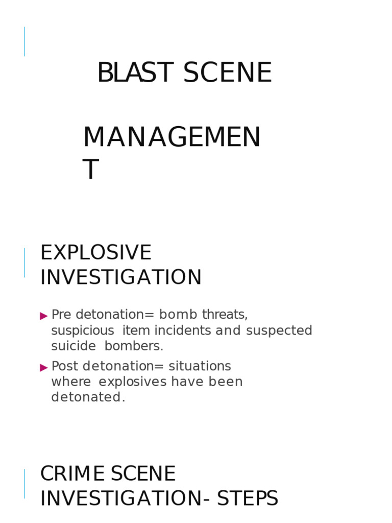 Comprehensive Guide to Blast Scene Investigation | PDF | Science ...
