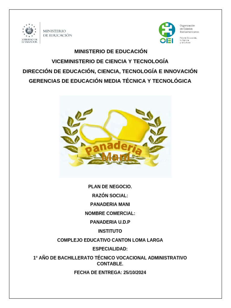 Proyecto de Panaderia de MODULO E | PDF