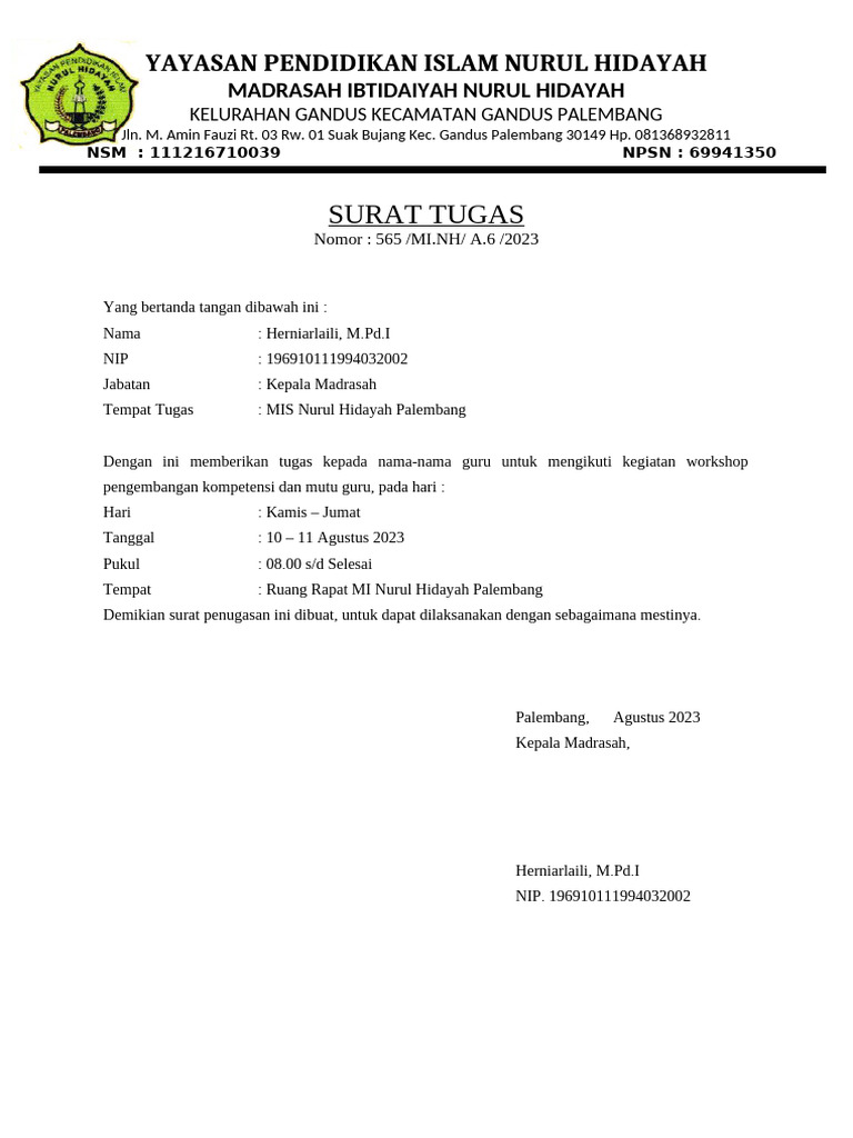 Surat Undangan Workshop | PDF