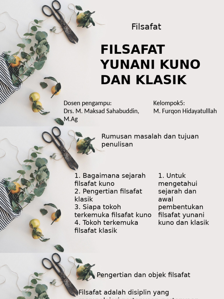 Filsafat Yunani Kuno Dan Klasik | PDF
