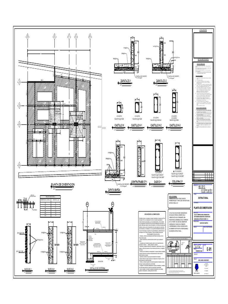 Plano de Cimentacion | PDF | Acero | Fundación (Ingeniería)