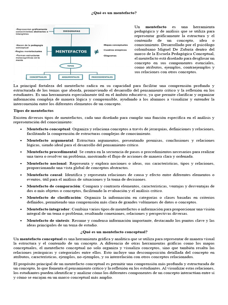 Definición y tipos de mentefacto | PDF | Conocimiento | Epistemología