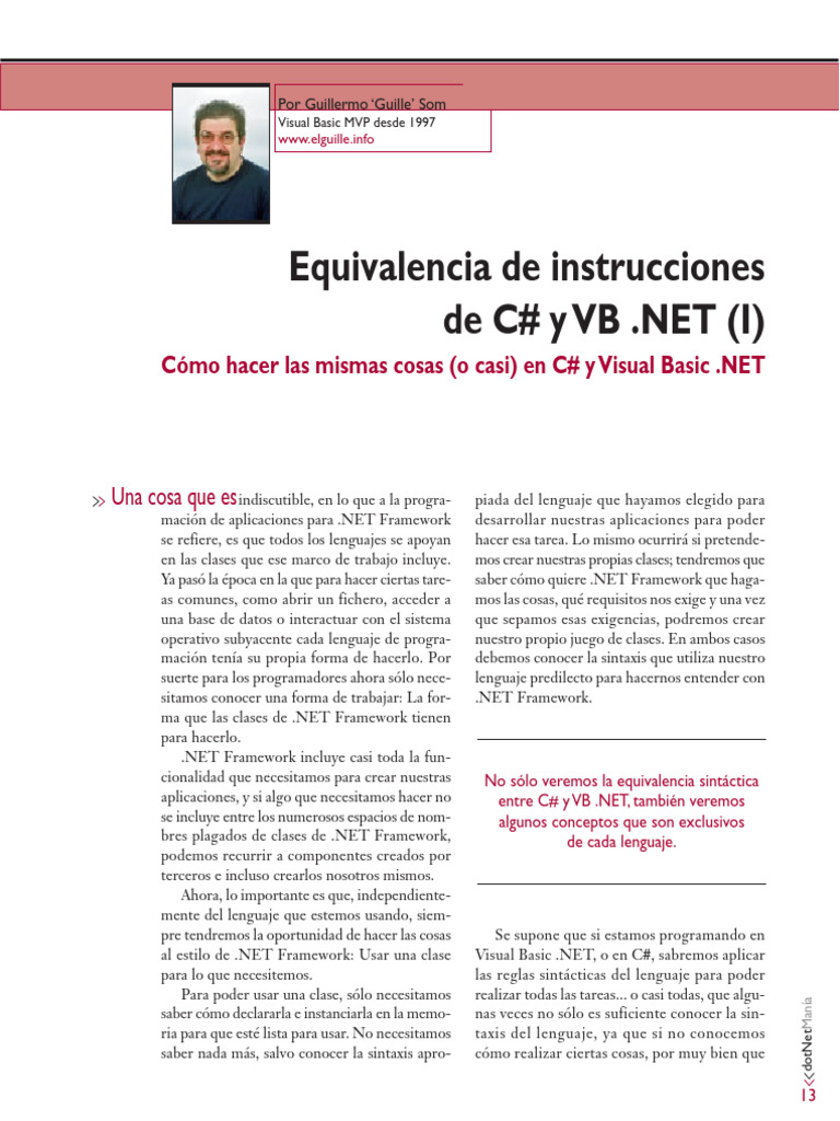 Dotnetmania123 Pdf C Sharp Lenguaje De Programación Básico 
