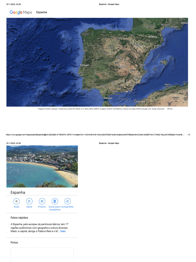 Mapa de Espanha no Google Maps | PDF | Ciências e Matemática