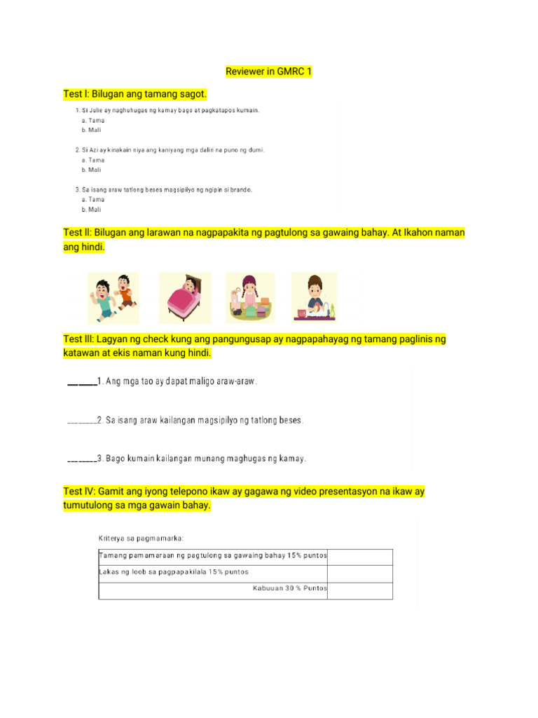 Reviewer in GMRC October Test | PDF