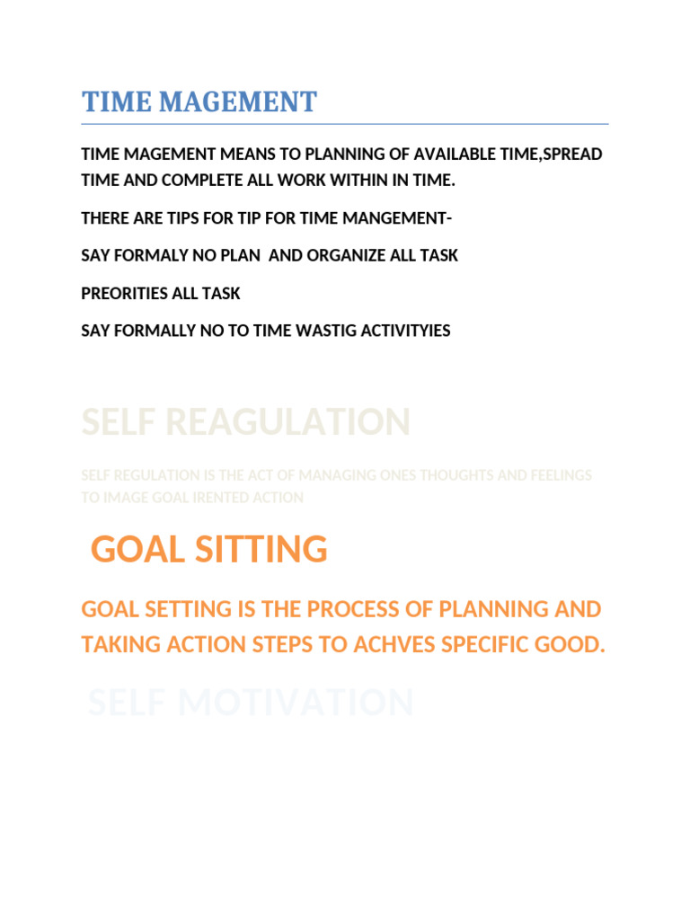 TIME MAGEMENT by Shailza and Tanisha | PDF