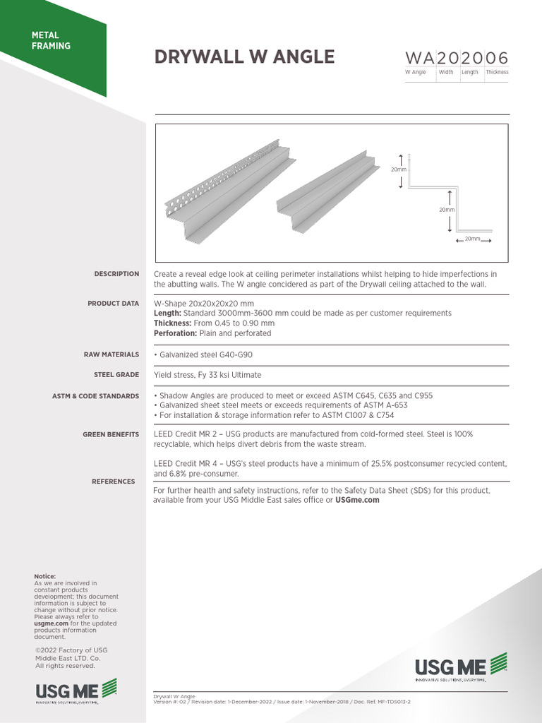 Drywall W Angle Ref. mf-tds013-2 | PDF | Building Engineering ...