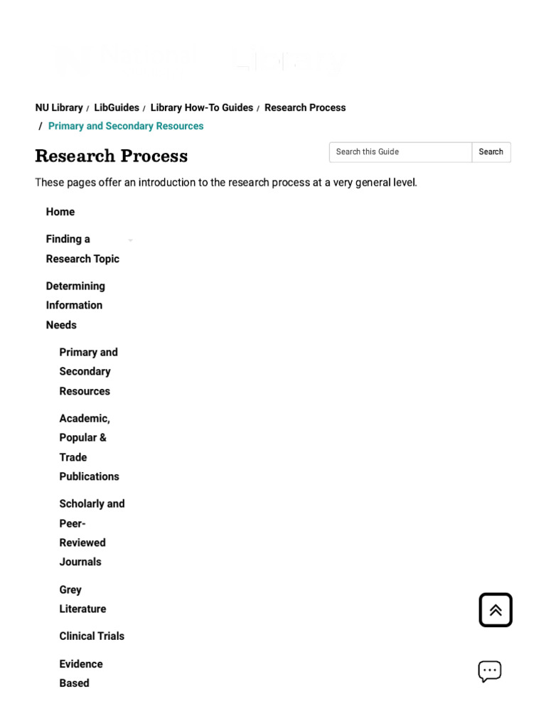 Primary and Secondary Resources - Research Process - LibGuides at ...