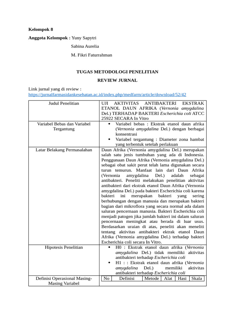 Review Jurnal Metodologi Penelitian | PDF